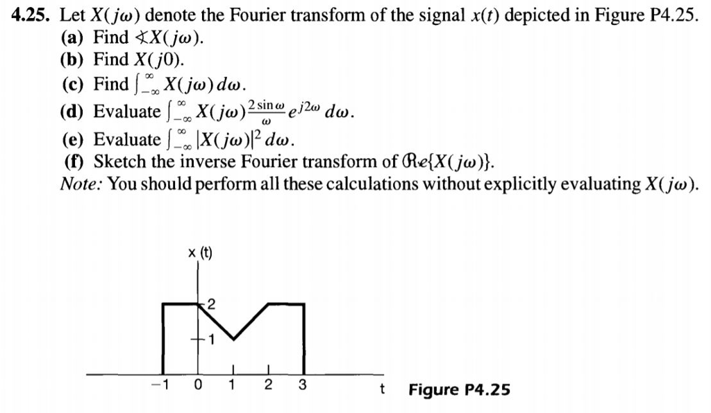 Solved 4 25 Let X J Denote The Fourier Transform Of The