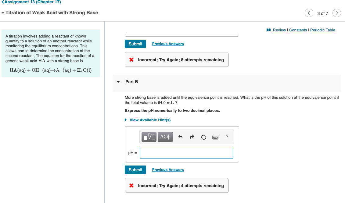 Solved A titration involves adding a reactant of known | Chegg.com