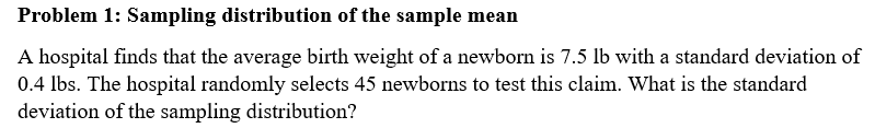 Solved Problem 1 Sampling Distribution Of The Sample Mean A
