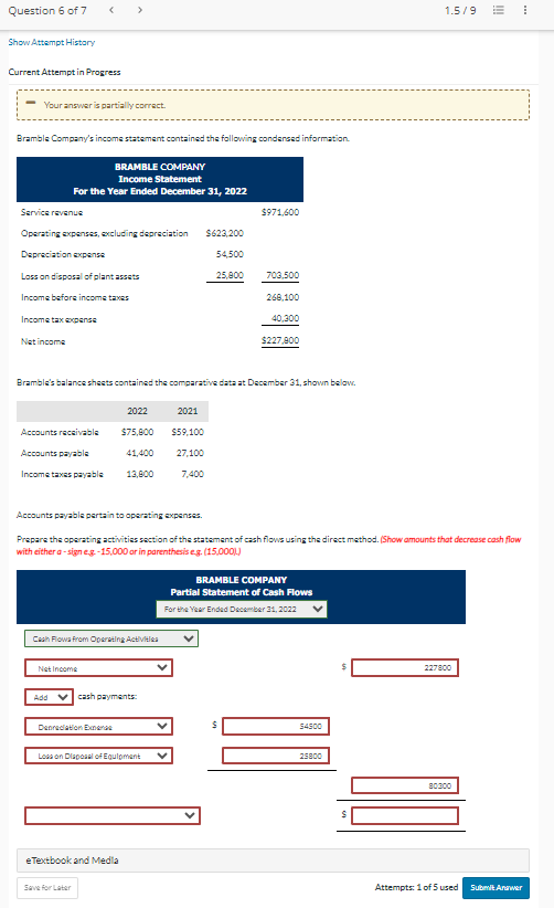 Solved Current Attempt in Progress Your answer is partially | Chegg.com