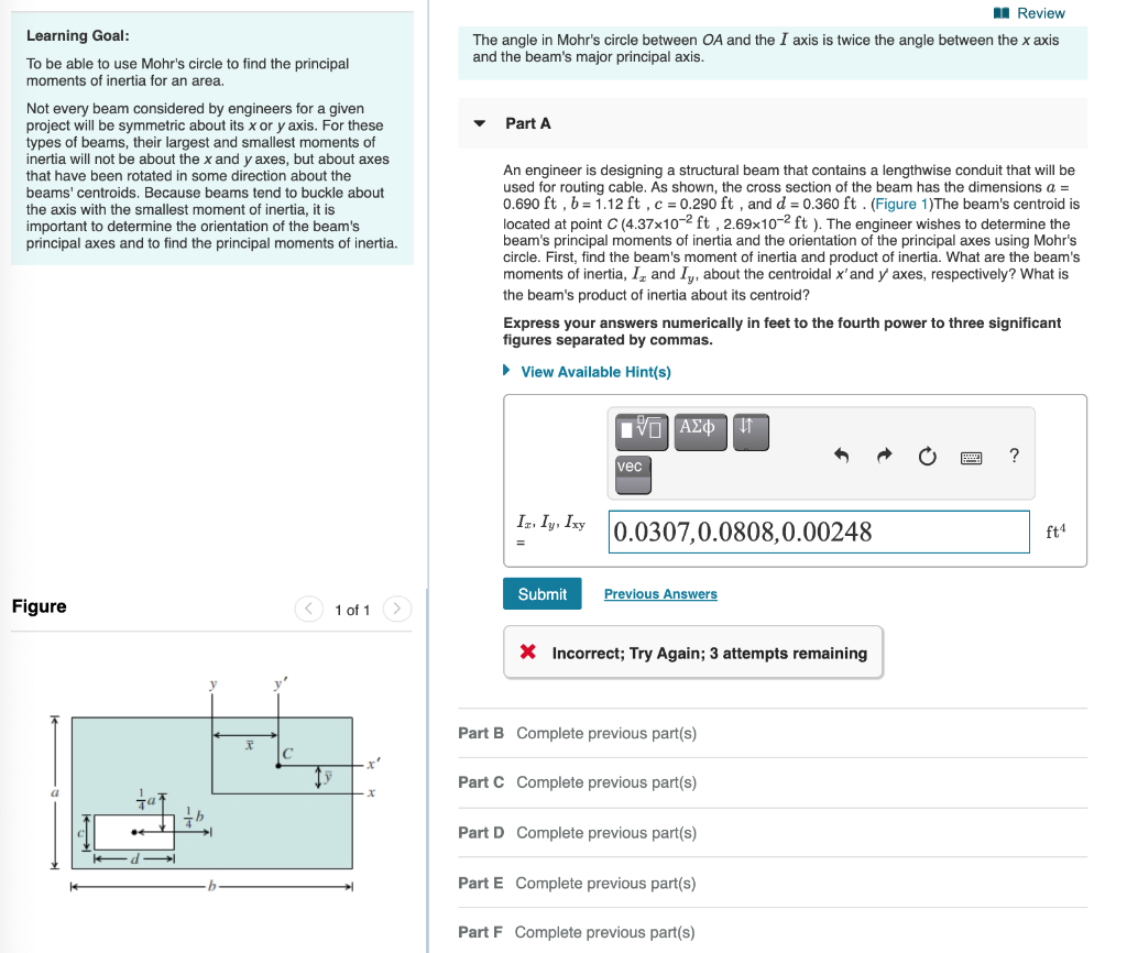 Solved II Review Learning Goal: To be able to use Mohr's | Chegg.com
