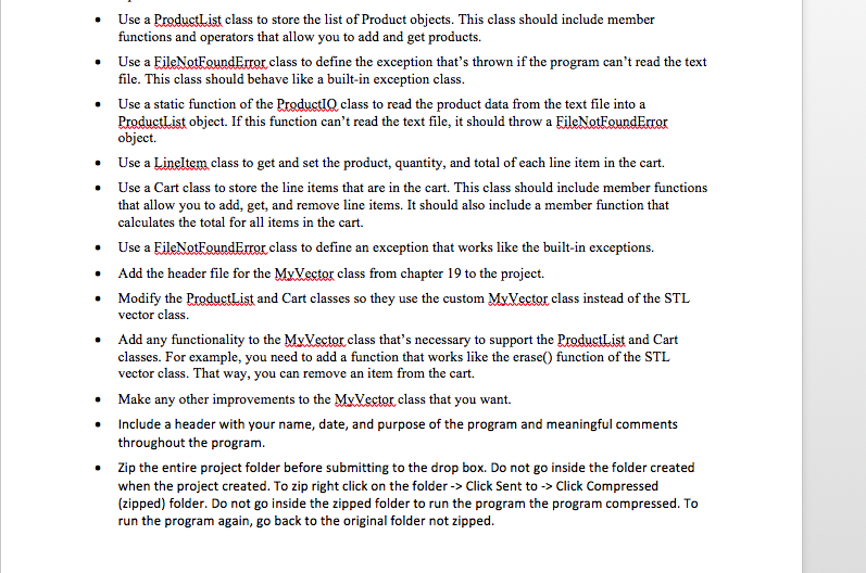 Solved Shopping Cart Create a program for a Shopping Cart | Chegg.com