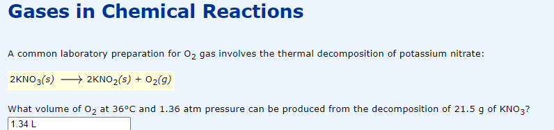 Solved Gases in Chemical Reactions A common laboratory | Chegg.com