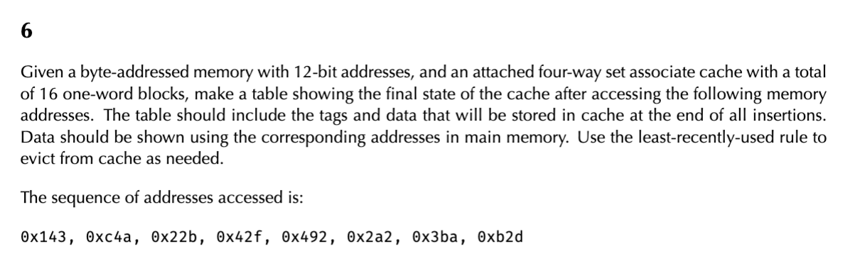Solved Given a byte-addressed memory with 12 -bit addresses, | Chegg.com