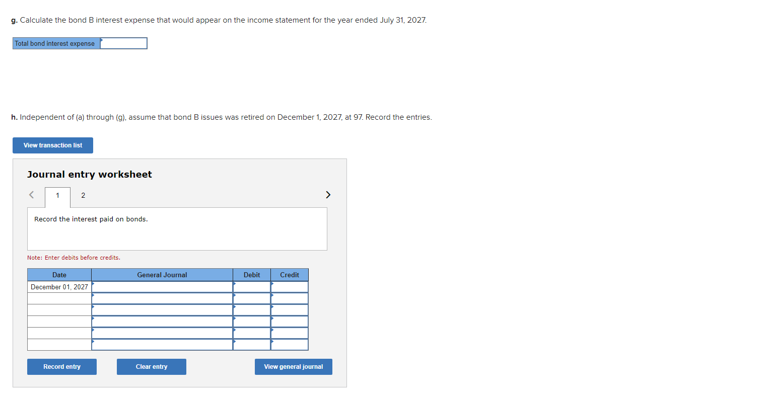 Solved Bond Issue B *Adjusted for rounding 2. Bond Issue B | Chegg.com