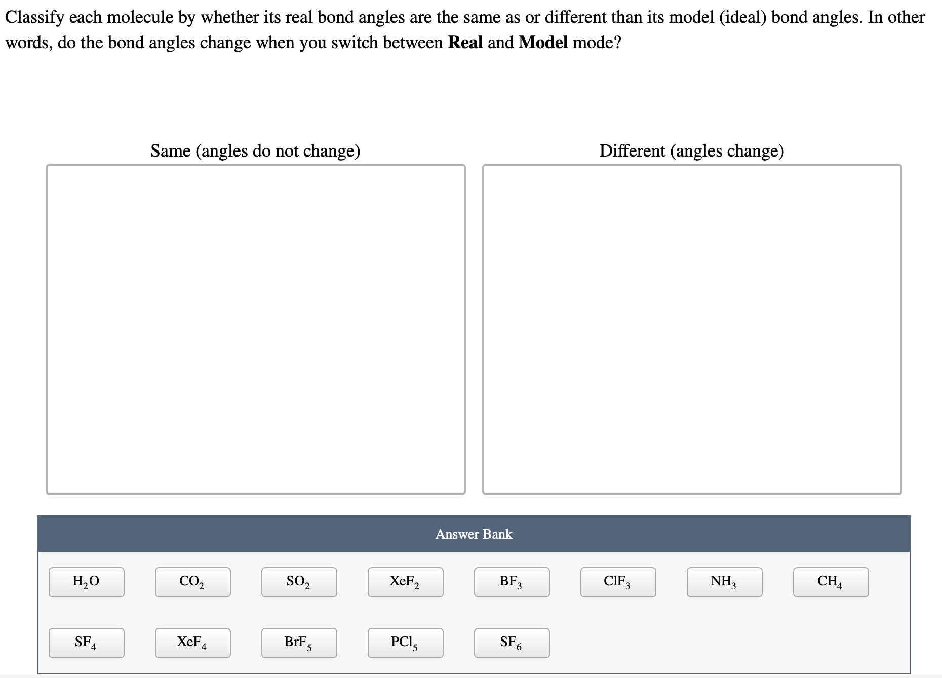 Solved Classify each molecule by ﻿whether its real bond | Chegg.com