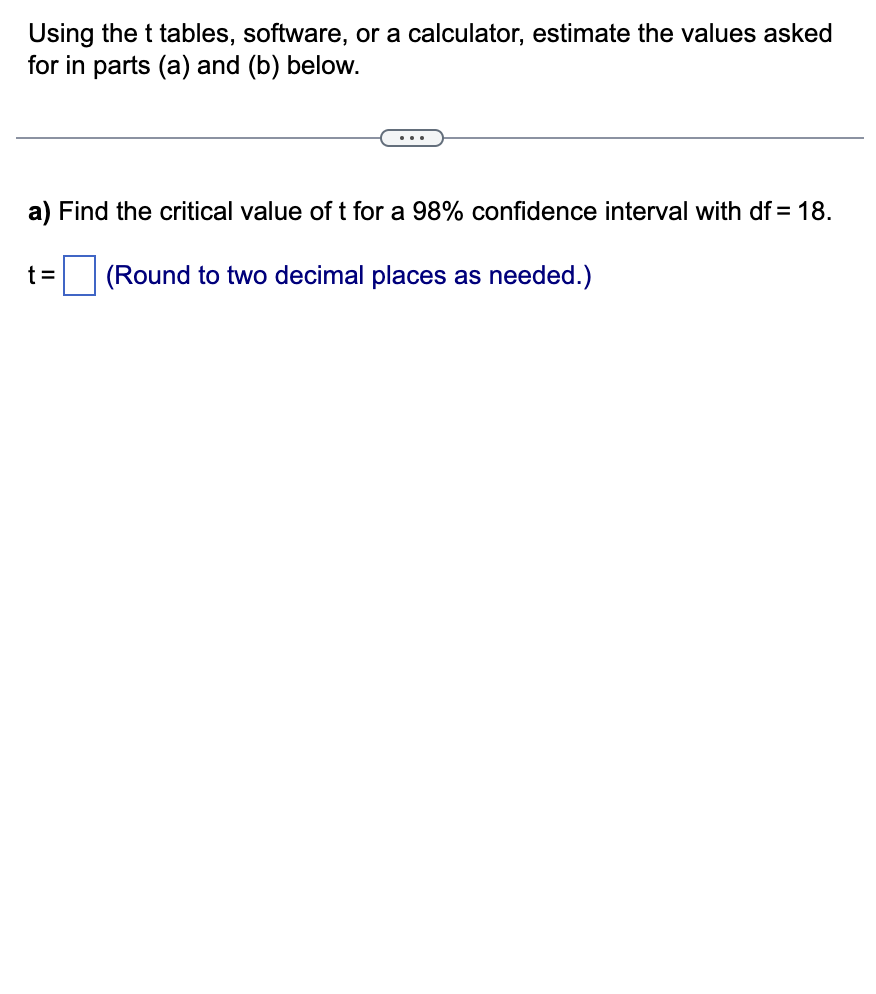 Solved Using the t tables, software, or a calculator, | Chegg.com