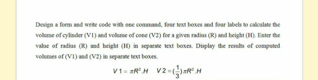 Solved Design a form and write code with one command, four | Chegg.com