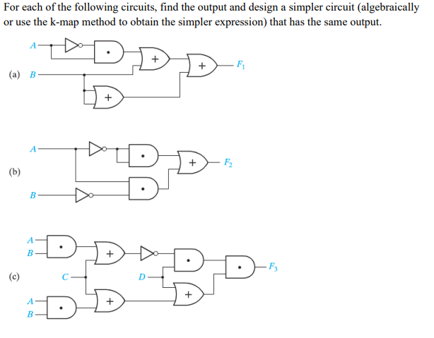 Solved For each of the following circuits, find the output | Chegg.com
