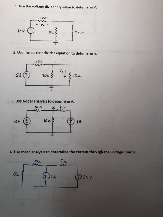Solved 1. Use the voltage divider equation to determine V 12 | Chegg.com