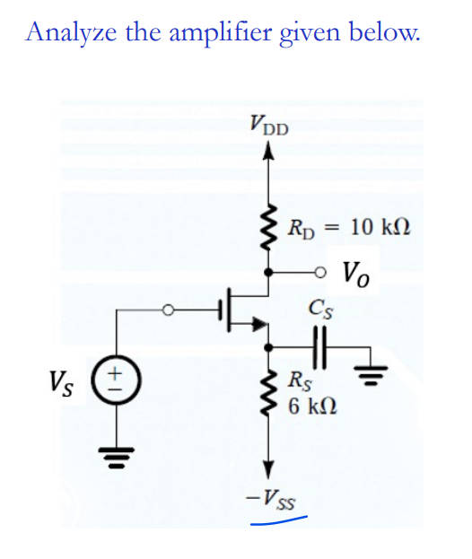 Analyze the amplifier given below. | Chegg.com