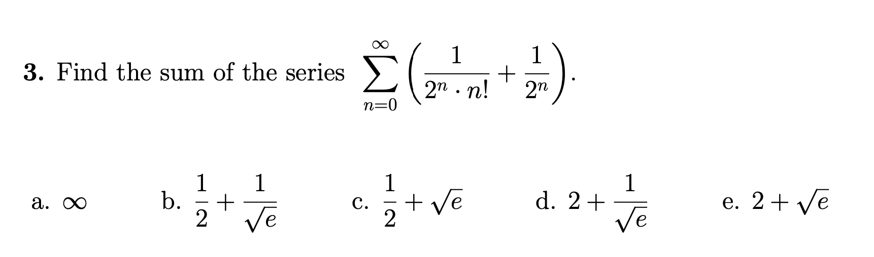 Solved 3. Find the sum of the series \\( | Chegg.com