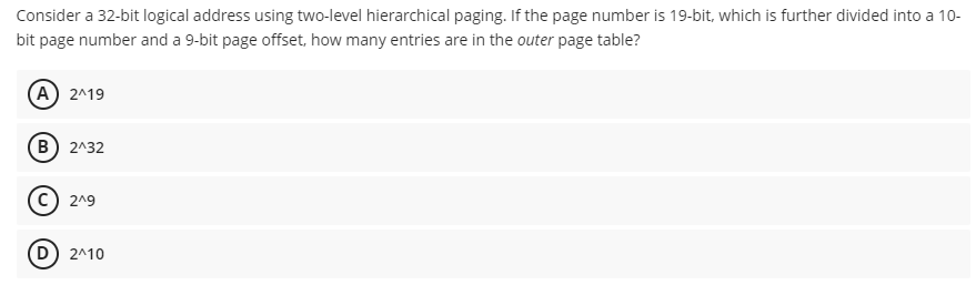 Solved Consider a 32-bit logical address using two-level | Chegg.com