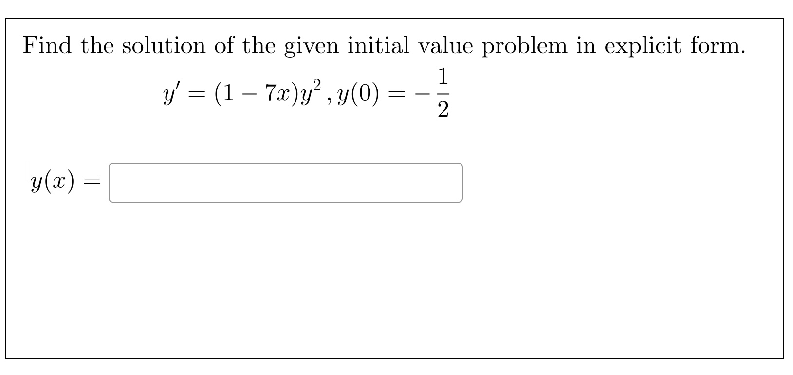 Solved Find the solution of the given initial value problem | Chegg.com