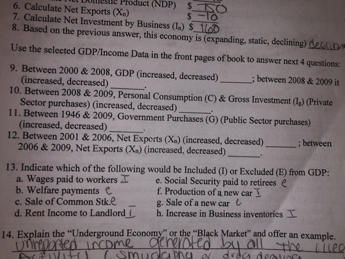 6. Calculate Net Exports (Xn) 7. Calculate Net | Chegg.com