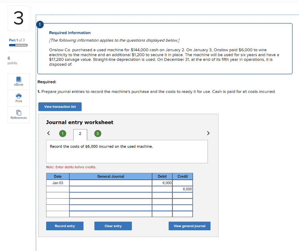 Solved 3 Required information Part 1 of 3 [The following | Chegg.com