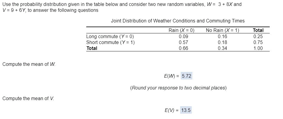 Solved Use the probability distribution given in the table | Chegg.com