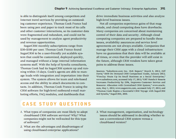 Solved 390 Part Three Key System Applications for the | Chegg.com