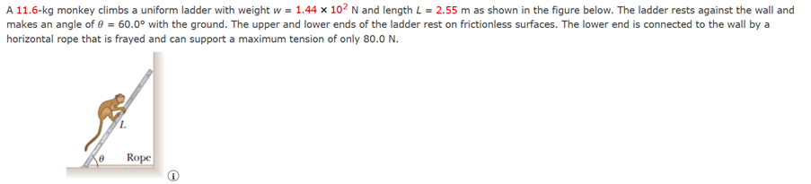 Solved (a) Draw a force diagram for the ladder. No file | Chegg.com