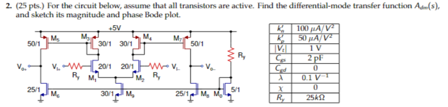 Solved For the circuit below, assume that all transistors | Chegg.com