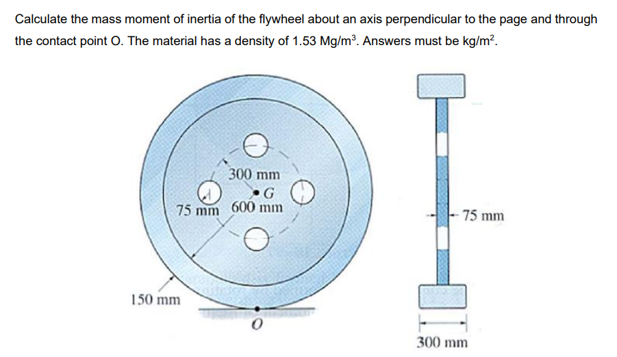 Solved Calculate the mass moment of inertia of the flywheel | Chegg.com