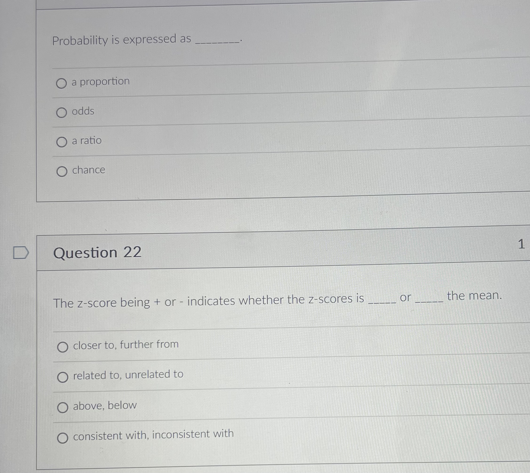 Solved Probability is expressed as a proportion odds a ratio | Chegg.com