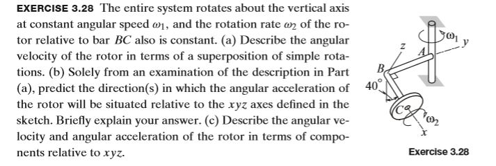 Solved EXERCISE 3.28 The entire system rotates about the | Chegg.com