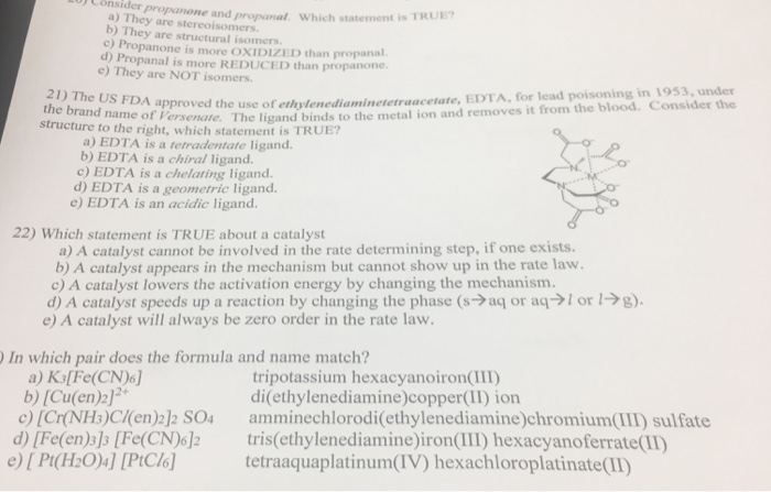 Solved U) Consider propanone and propanal Which Which | Chegg.com
