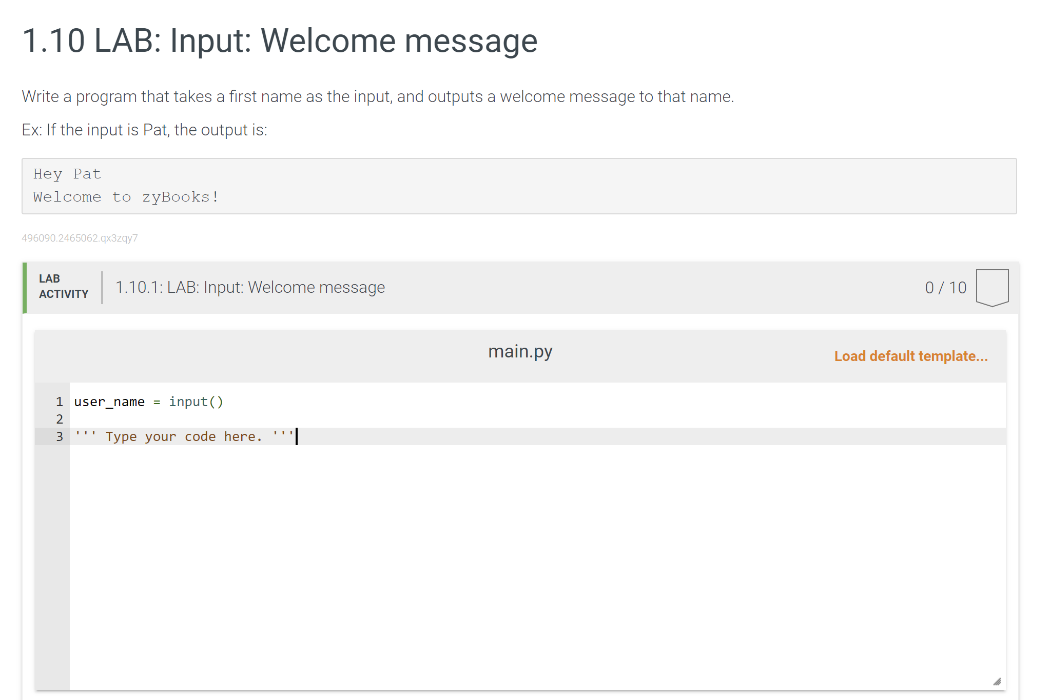 Solved Write a program that takes a first name as the input, | Chegg.com