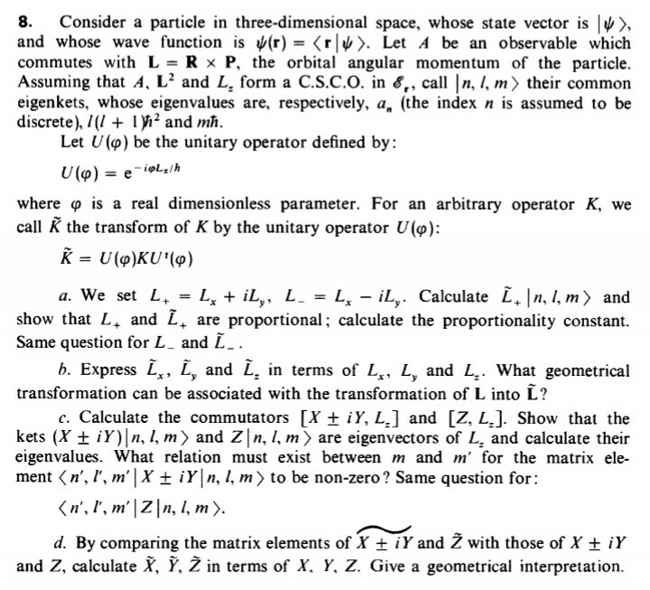 Solved 8. Consider a particle in three-dimensional space, | Chegg.com
