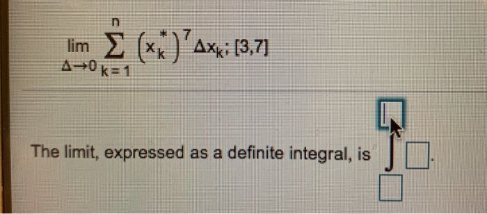 Solved lim The limit, expressed as a definite integral, is | Chegg.com