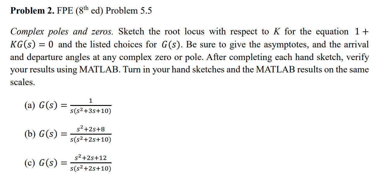 Complex poles and zeros. Sketch the root locus with | Chegg.com