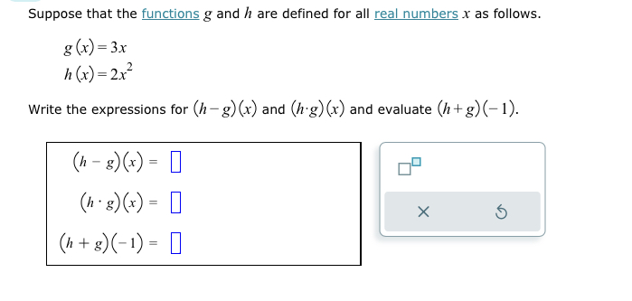 Solved Suppose that the functions g and h are defined for | Chegg.com