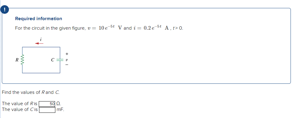 Solved Required information For the circuit in the given | Chegg.com