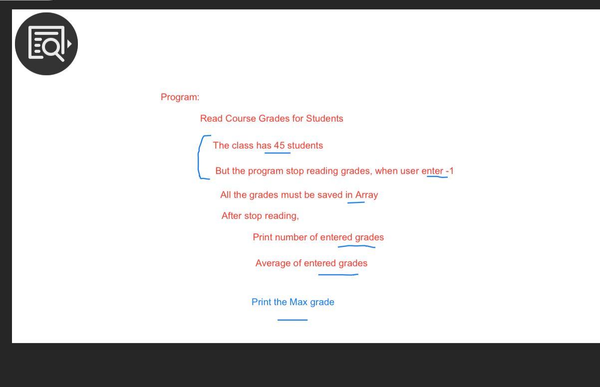 Solved El Program: Read Course Grades for Students The class | Chegg.com