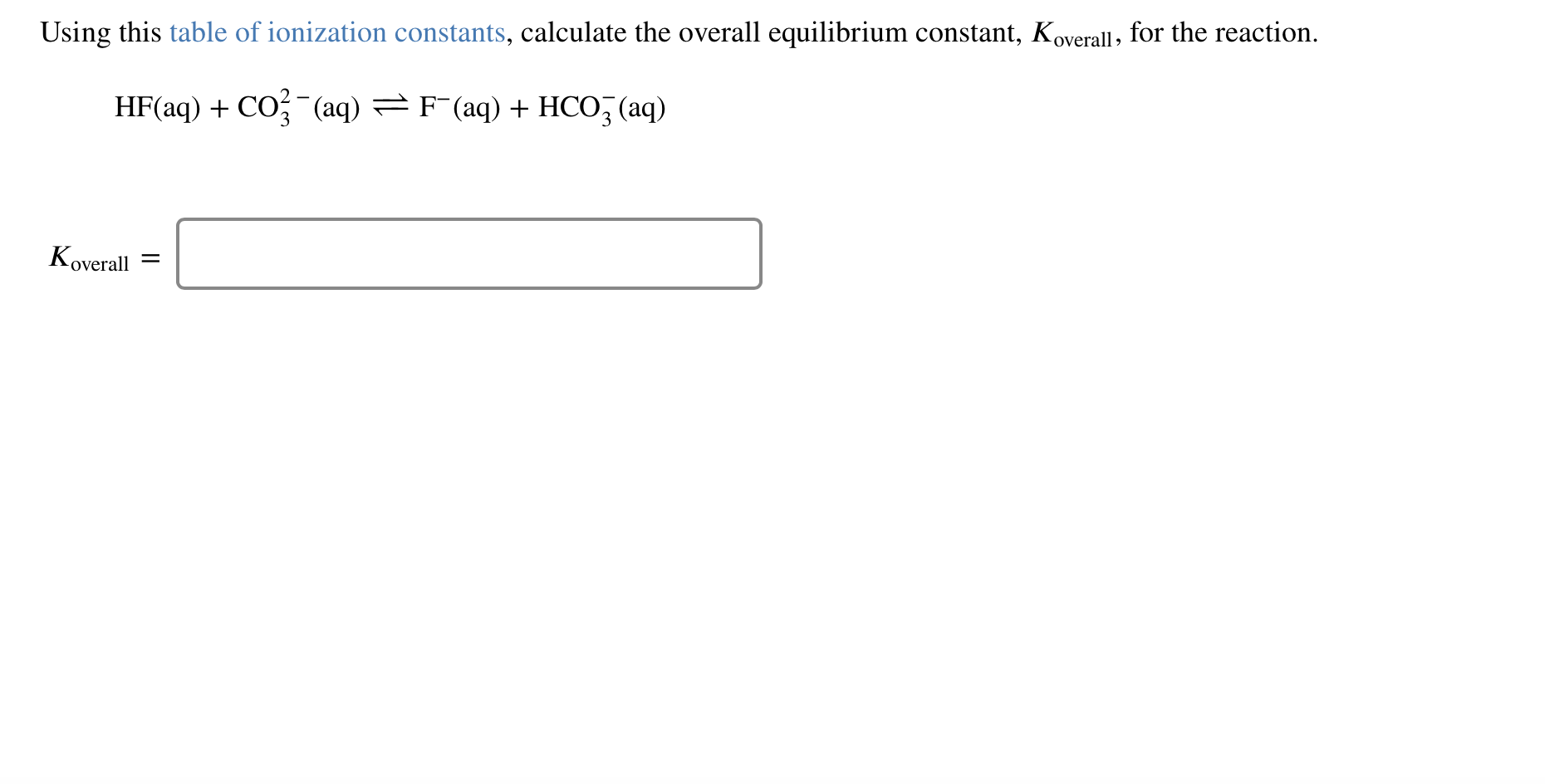 Solved Using this table of ionization constants, calculate | Chegg.com