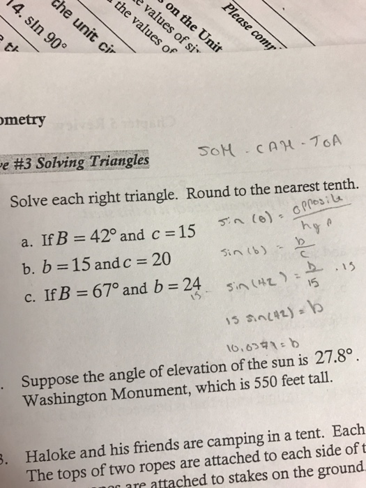 Solved Solving each right triangles. Round to the nearest | Chegg.com