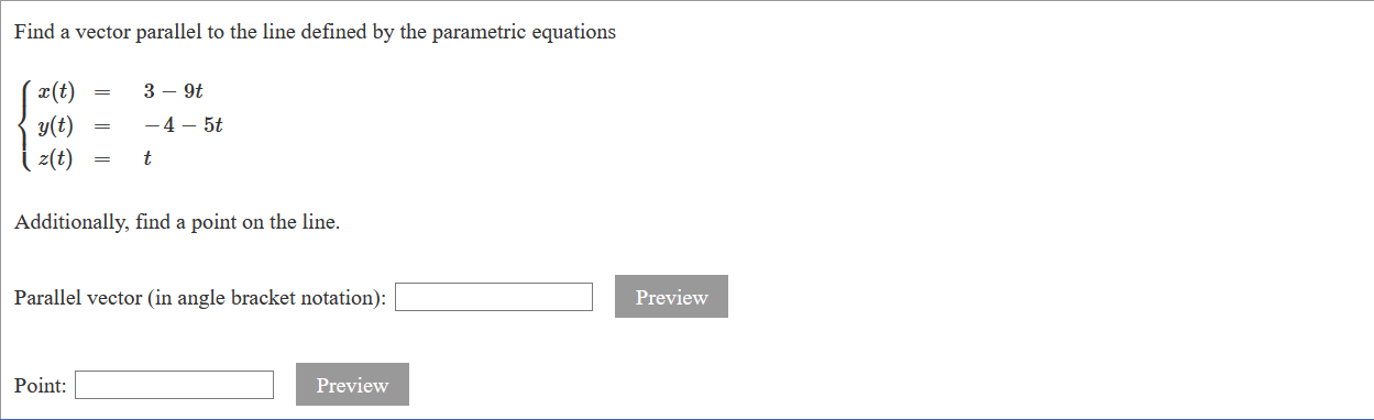 Solved Find a vector parallel to the line defined by the | Chegg.com
