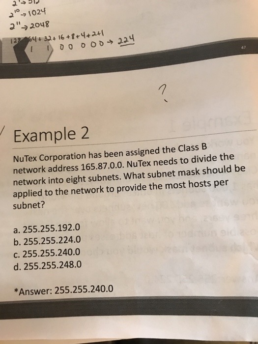 Solved Example 5 Your company has the network ID | Chegg.com