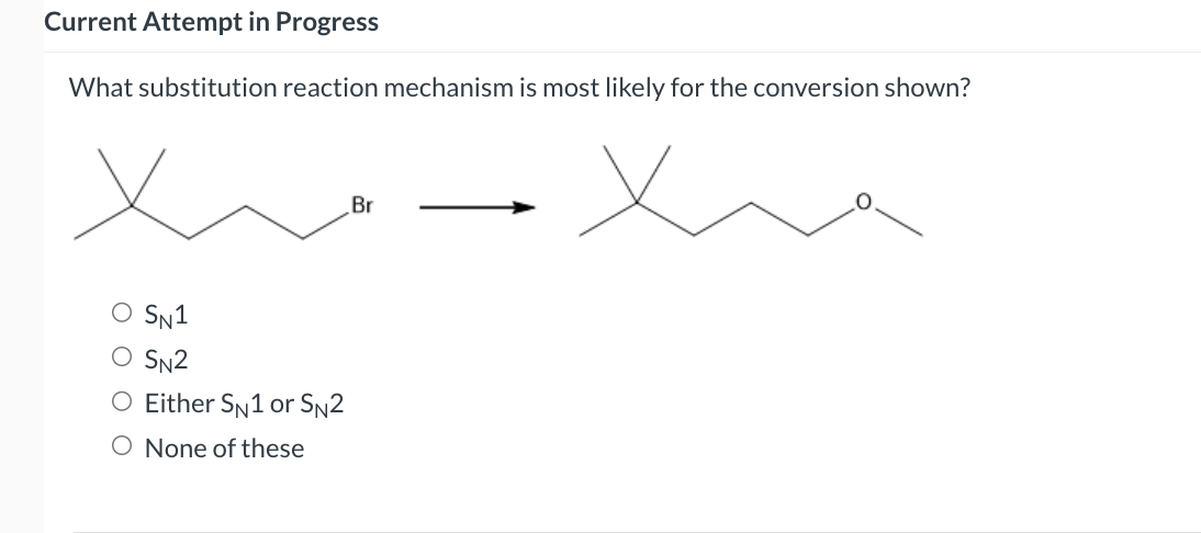 Solved What substitution reaction mechanism is most likely | Chegg.com