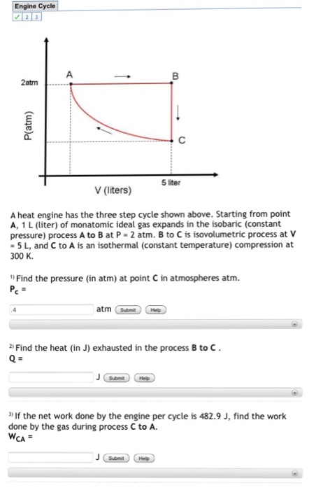 Solved A heat engine has the three step cycle shown above. | Chegg.com