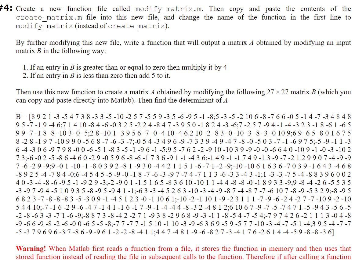 Solved #4: Create a new function file called | Chegg.com