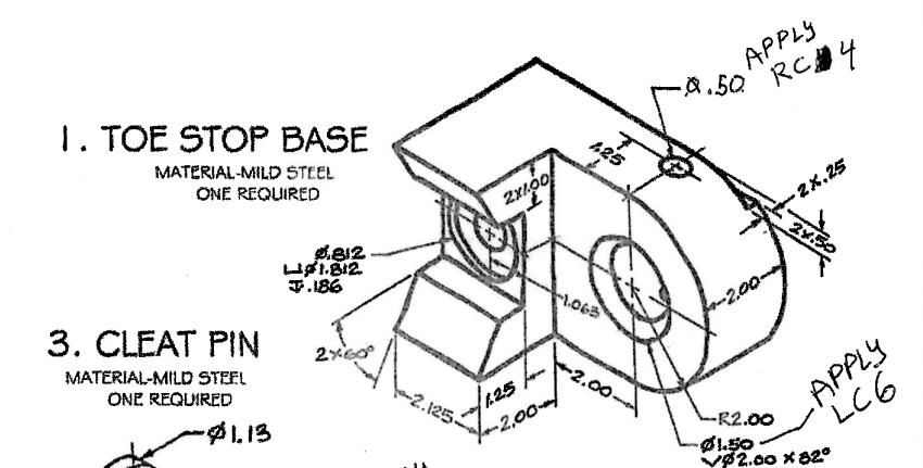 Create the 3 standard views to fully define the part, | Chegg.com
