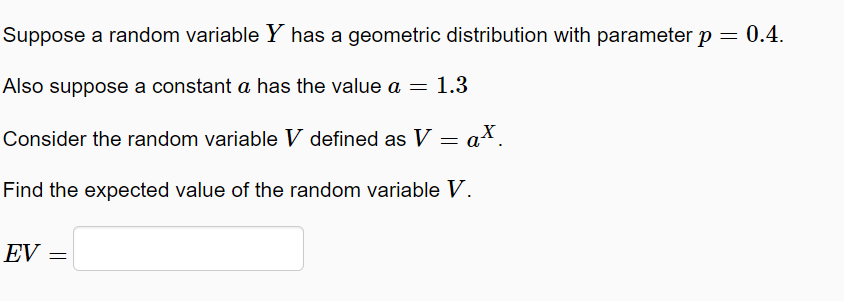 Solved Suppose a random variable Y has a geometric | Chegg.com