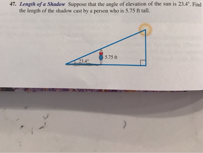 Solved 47. Length of a Shadow Suppose that the angle of | Chegg.com