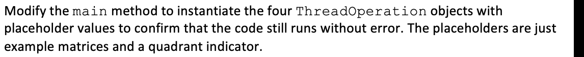 Modify the main method to instantiate the four | Chegg.com