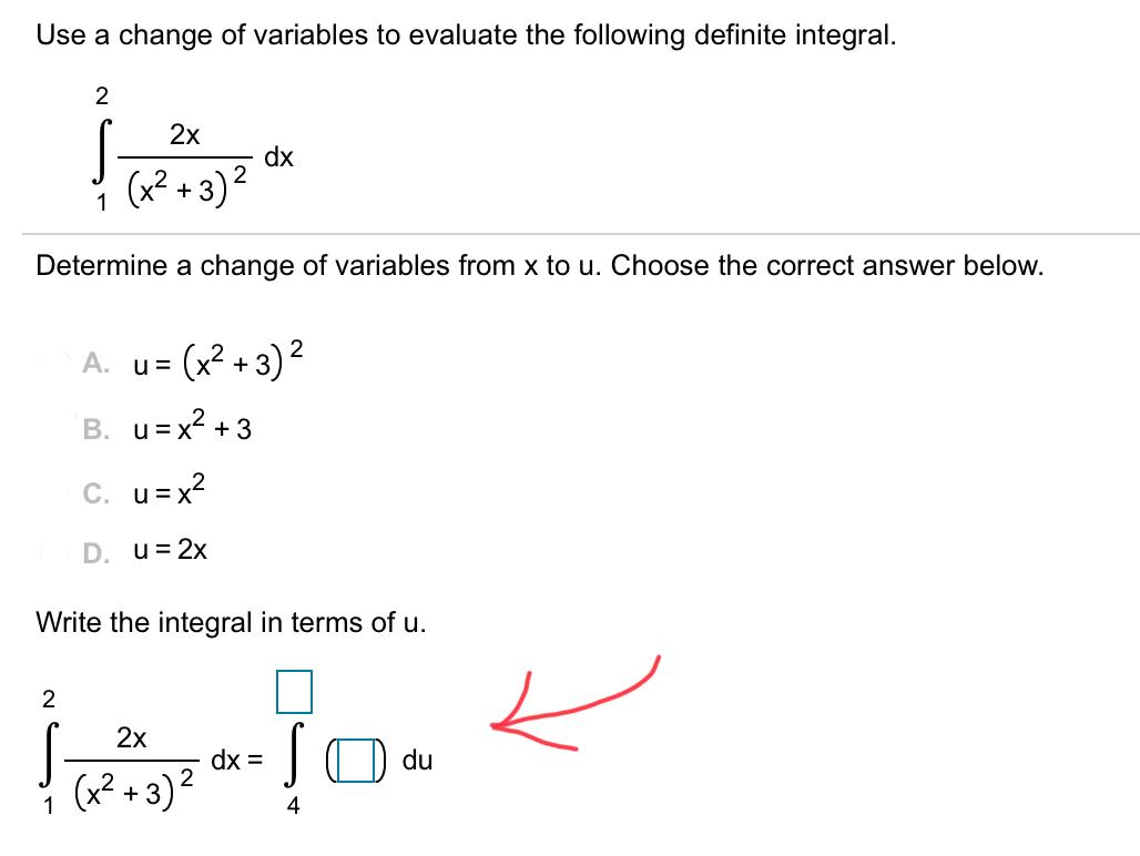 Solved Use a change of variables to evaluate the following | Chegg.com