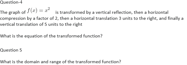 Solved The graph of f(x)=x2 is transformed by a vertical | Chegg.com
