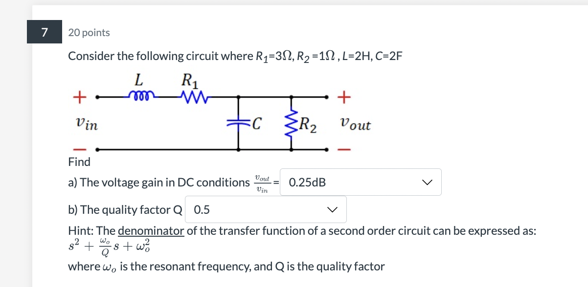 [Solved]: Consider the following circuit where R1=3,R2=1,L