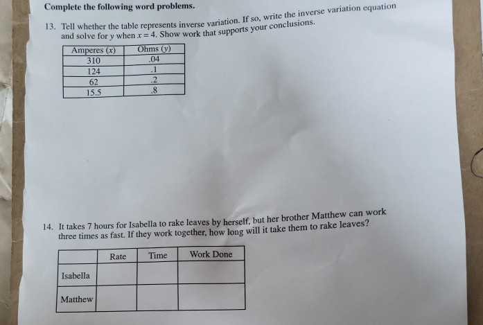 Solved How work that supports your conclusions. Complete the | Chegg.com